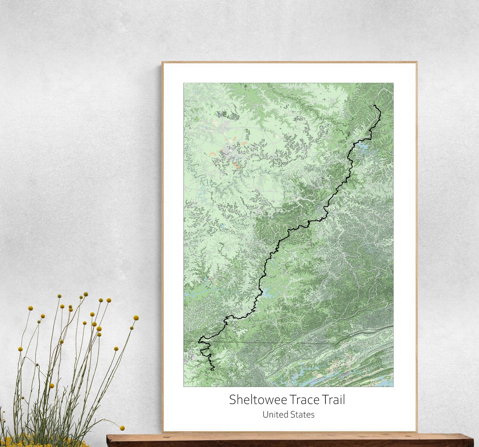 Sheltowee Trace Trail Map, Kentucky Topographic Hiking Poster. - Etsy