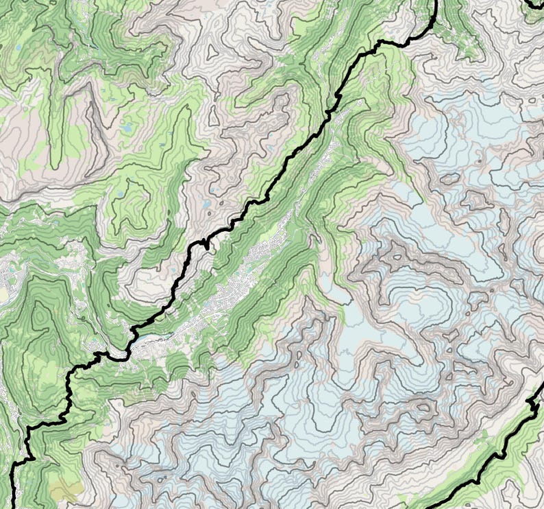 Tour Du Mont Blanc Trail Topographic Map Poster, TMB Trail Hiking. - Etsy