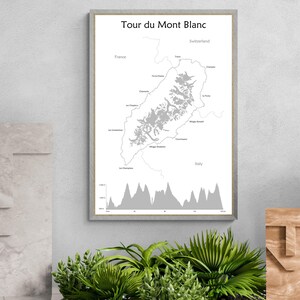 Tour Du Mont Blanc Trail Map Poster, TMB Trail Hiking. - Etsy
