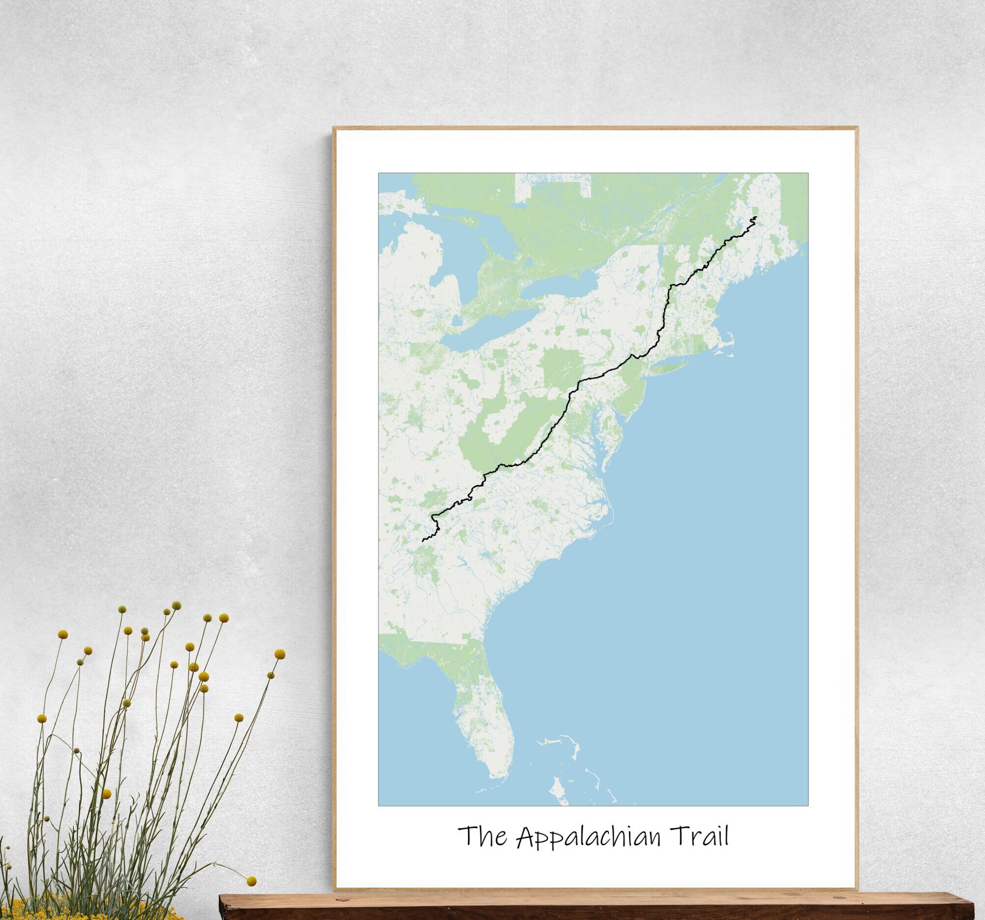 The Appalachian Trail Map Poster, United States Trail Hiking, AT Poster ...