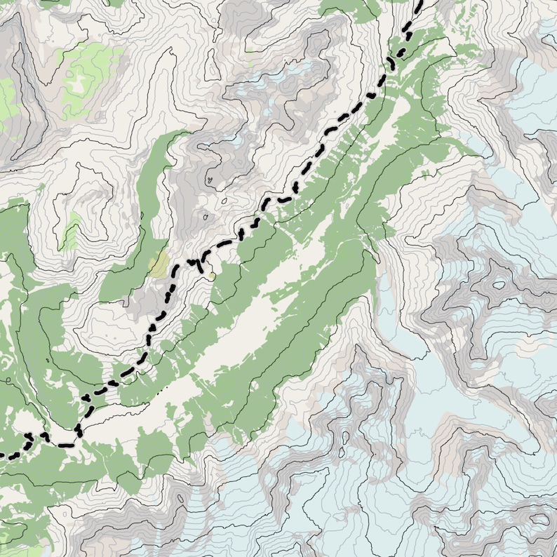 Tour Du Mont Blanc Trail Topographic Map Poster, TMB Trail Hiking, Mont ...