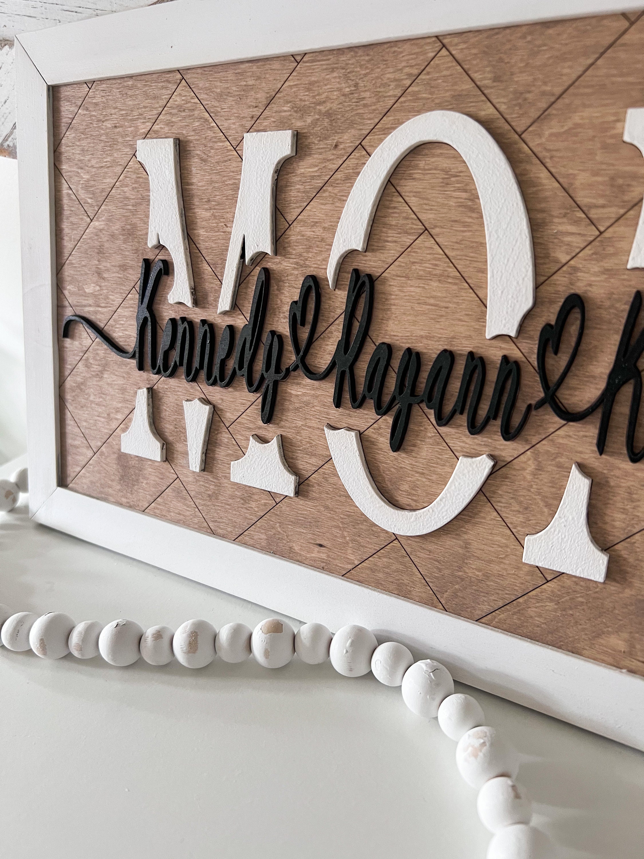 MOM and Children's Names Wooden Sign Mothers Day Wall - Etsy