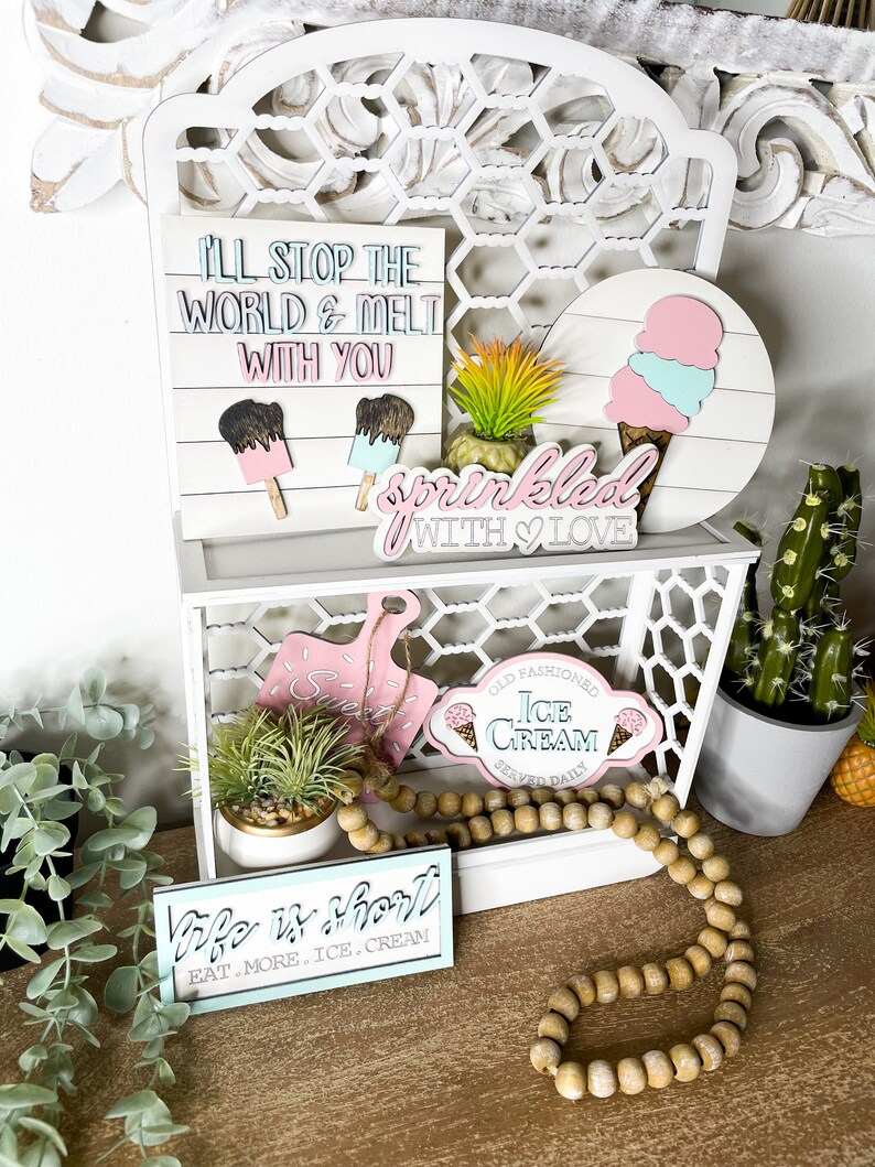 Set of 6 Mini Tiered Tray Ice Cream Decor - Etsy