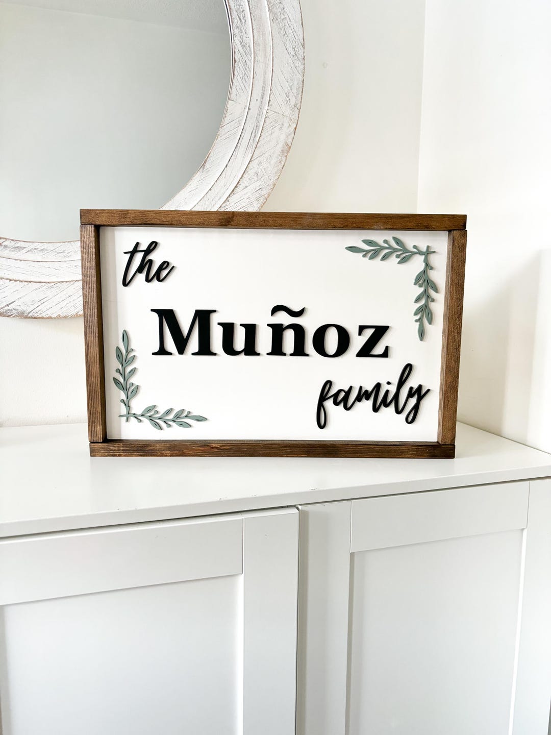 Rectangle Wooden Handmade Custom Family Name Sign | 3D Wooden Raised ...