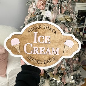 Ice Cream Wooden Sign Decor | Candy Treat Table Decor | Birthday Decor ...