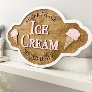Ice Cream Wooden Sign Decor | Candy Treat Table Decor | Birthday Decor ...