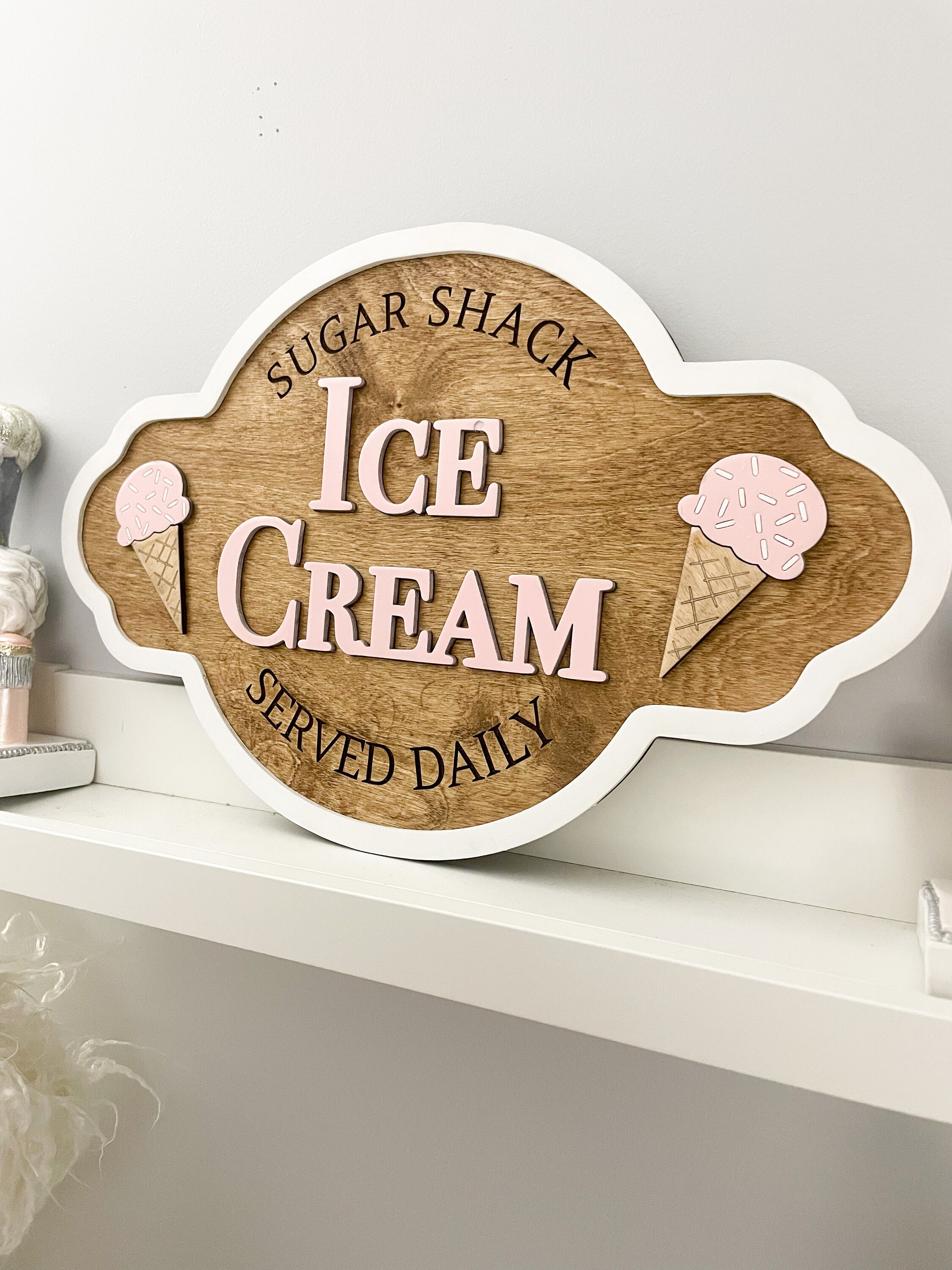 Ice Cream Wooden Sign Decor Candy Treat Table Decor - Etsy