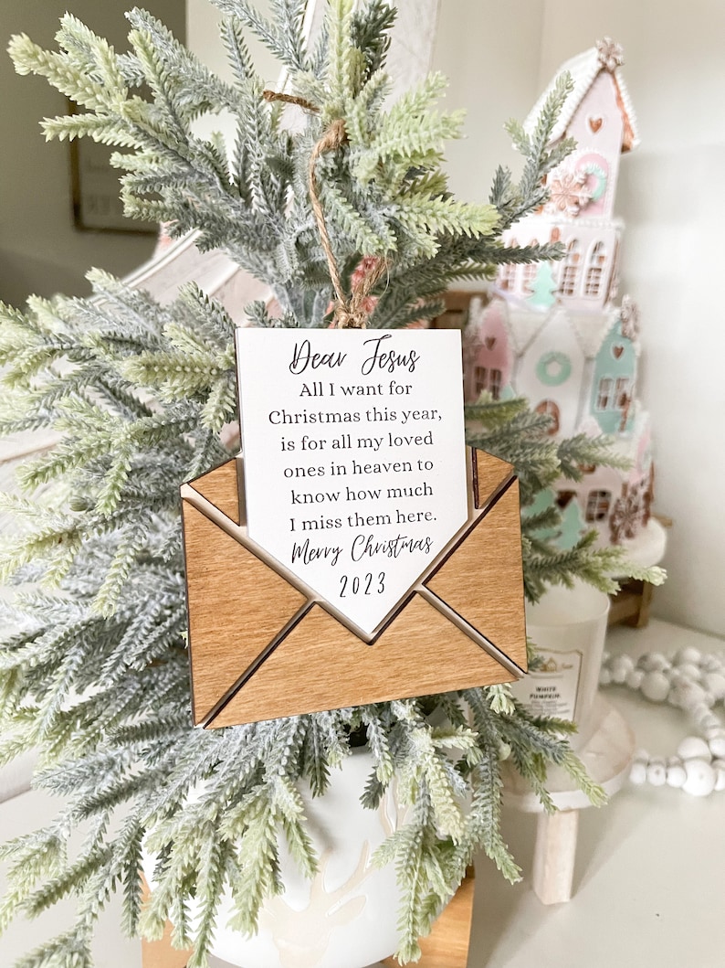 Dear Santa/ Dear Jesus Letter Memorial Ornament Christmas - Etsy