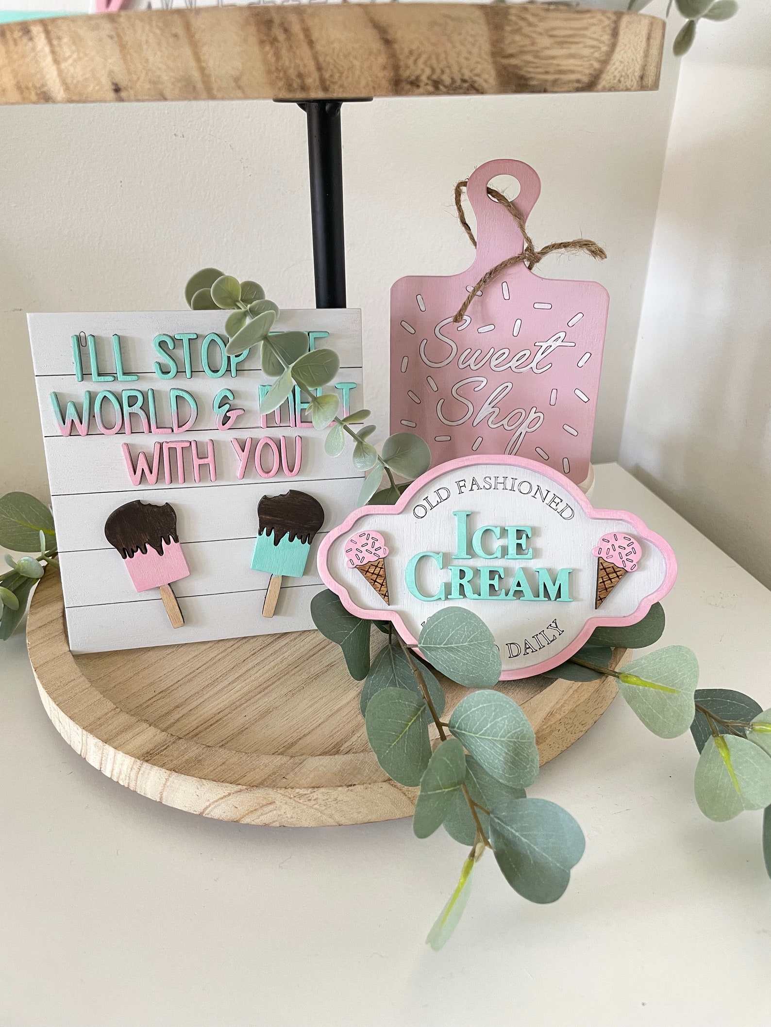 Set of 6 Mini Tiered Tray Ice Cream Decor - Etsy