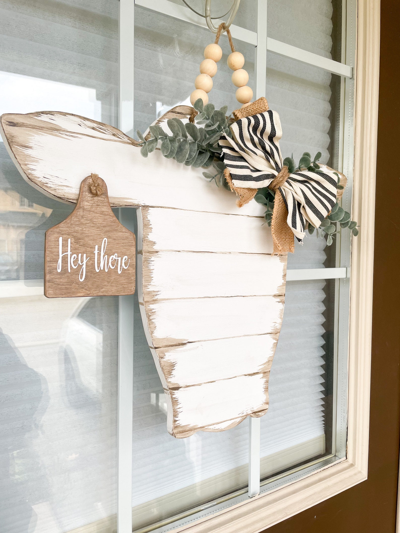 Farmhouse Cow Head Door Hanger Decor Boho Decor - Etsy