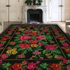 Karabagh Rug, Floral Pattern Cotton Rug, Azerbaijan Pattern, Large Area ...