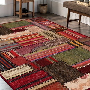 Patchwork Colorful Rug, Inspired Rug for a Cozy Home, Corridor Runner ...
