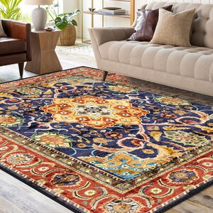 Navy Blue Turkish Rug, Great Heriz Rugs, Livingroom and Bedroom Carpet ...
