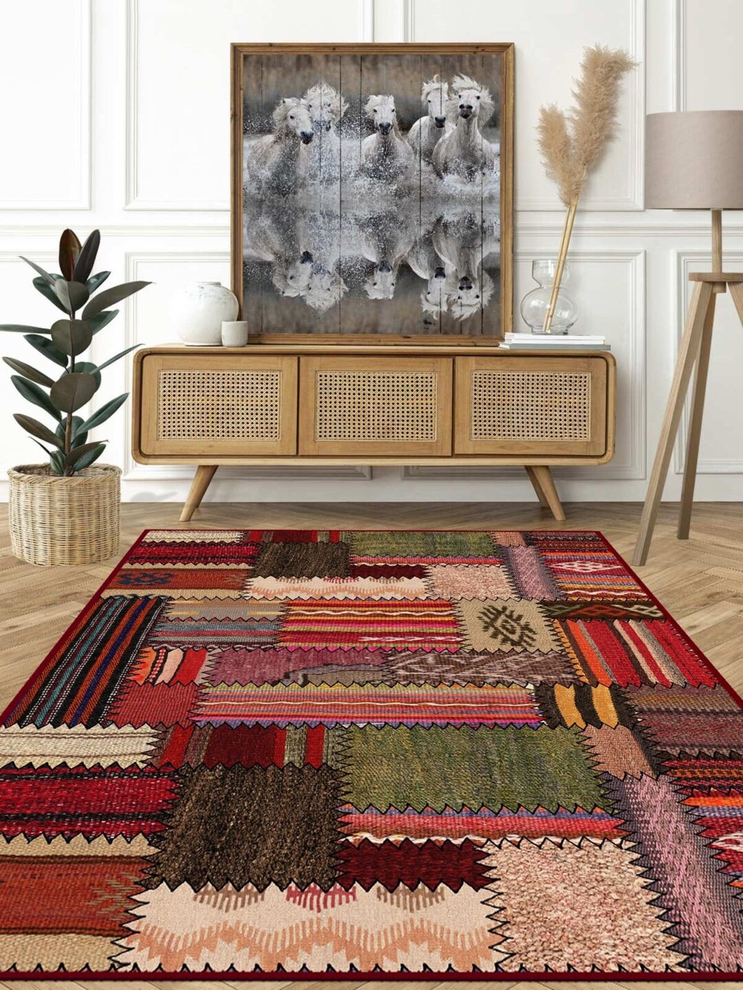 Patchwork Colorful Rug, Inspired Rug for a Cozy Home, Corridor Runner ...