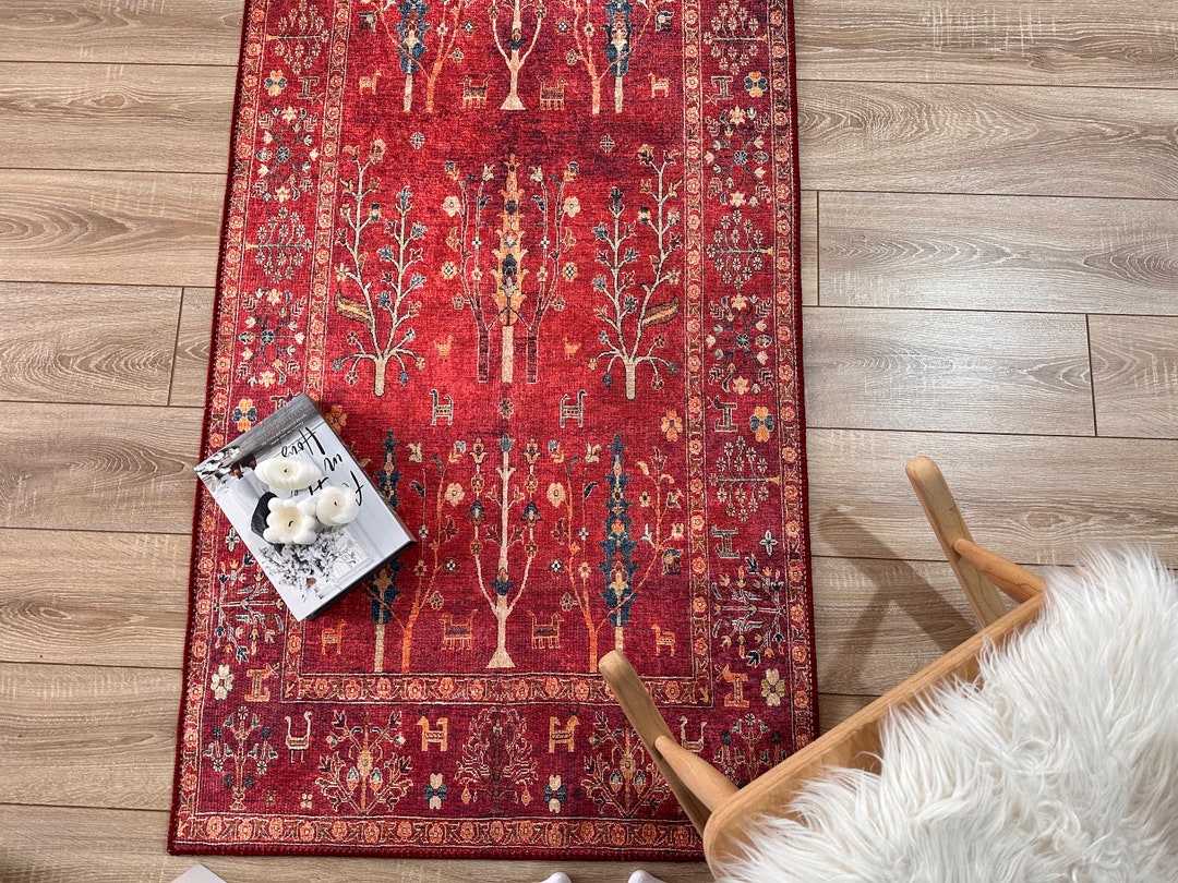 Red Runner, Floor Throw Carpet for Kitchen, Bedroom, Living Room ...