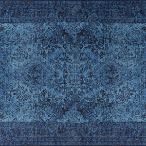 Blue Rug, Vintage Style Turkish Rug, Boho Rugs, Large Overdyed Carpet ...
