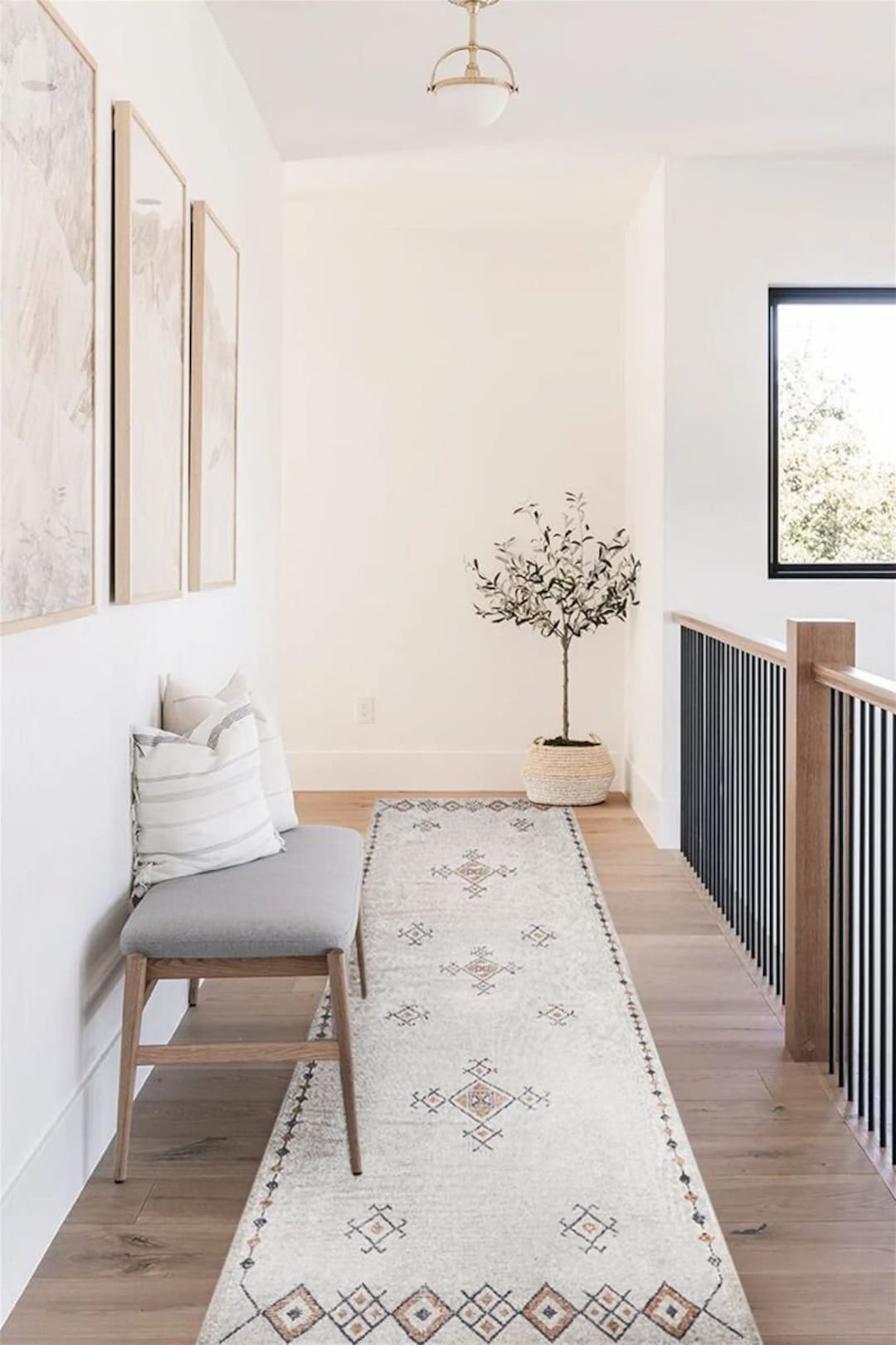 Scandinavian Runner, Farmhouse Carpet, Beige Soft Rug, Home Decor ...