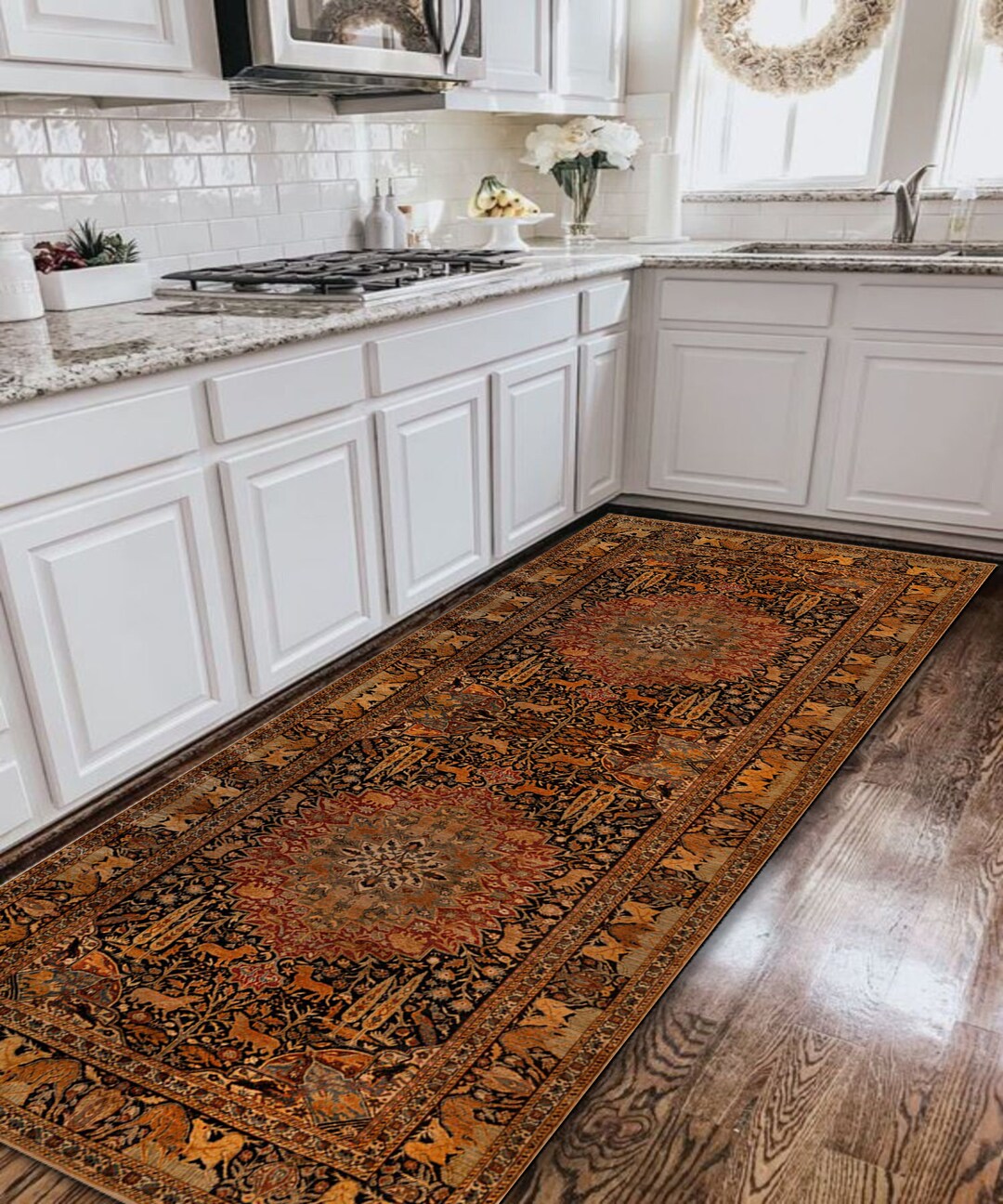Kitchen Runner, Great Turkish Animal Rug, for Living Room, Bedroom Rugs ...