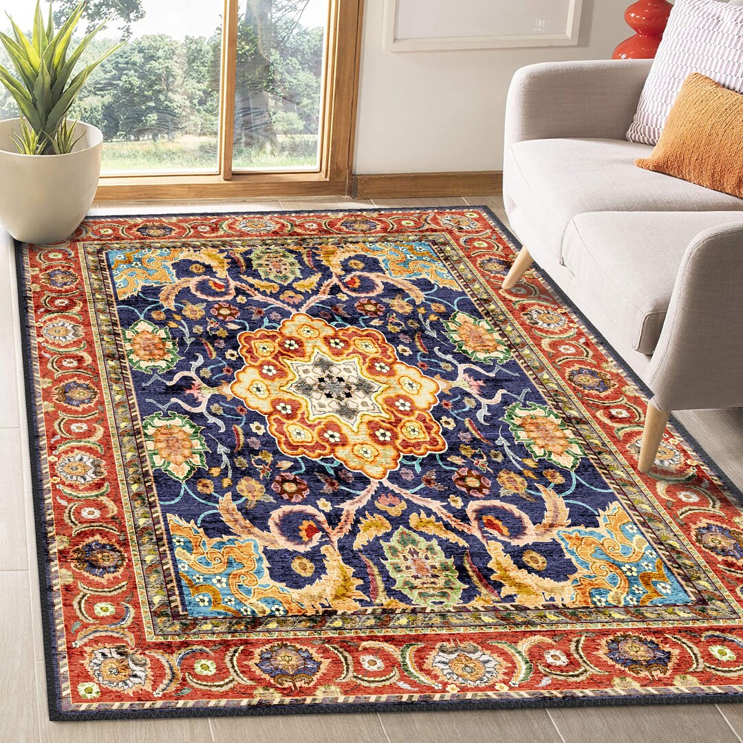 Navy Blue Turkish Rug, Great Heriz Rugs, Livingroom and Bedroom Carpet ...