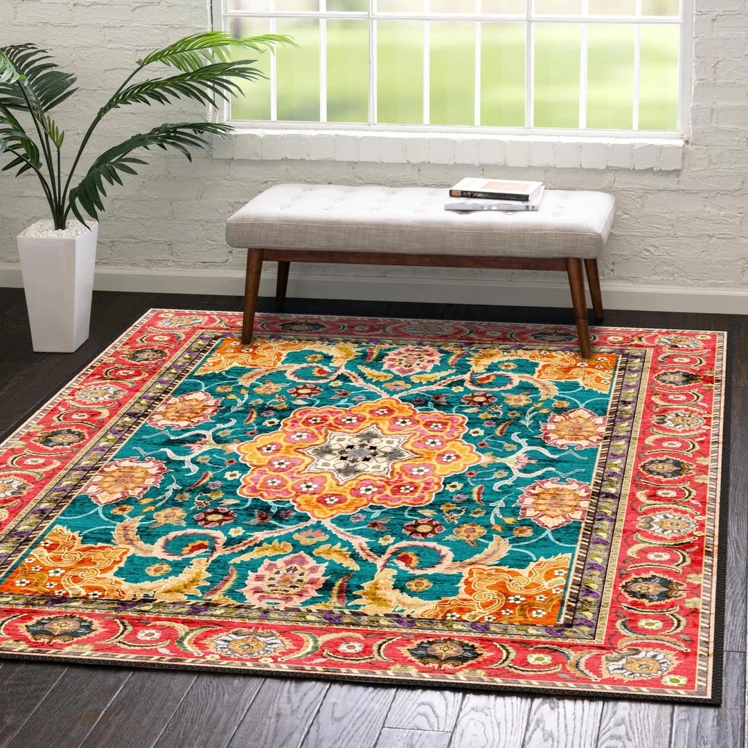 Turkish Livingroom Rug, Luxury Bedroom Rug, Turkish Area Rug Dining ...