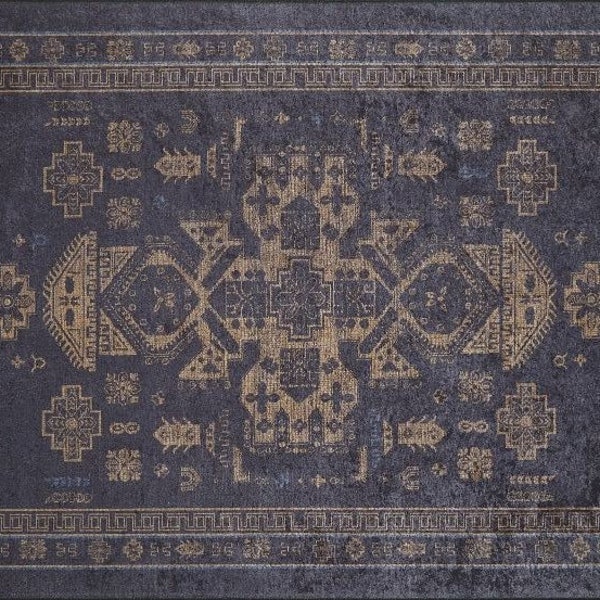 8x10 Navy Blue Rug - Etsy