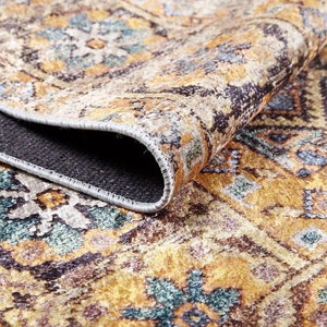 Yellow Rug, Home Decoration, Pastel Area Rug, Retro Area Rug, Ethnic ...