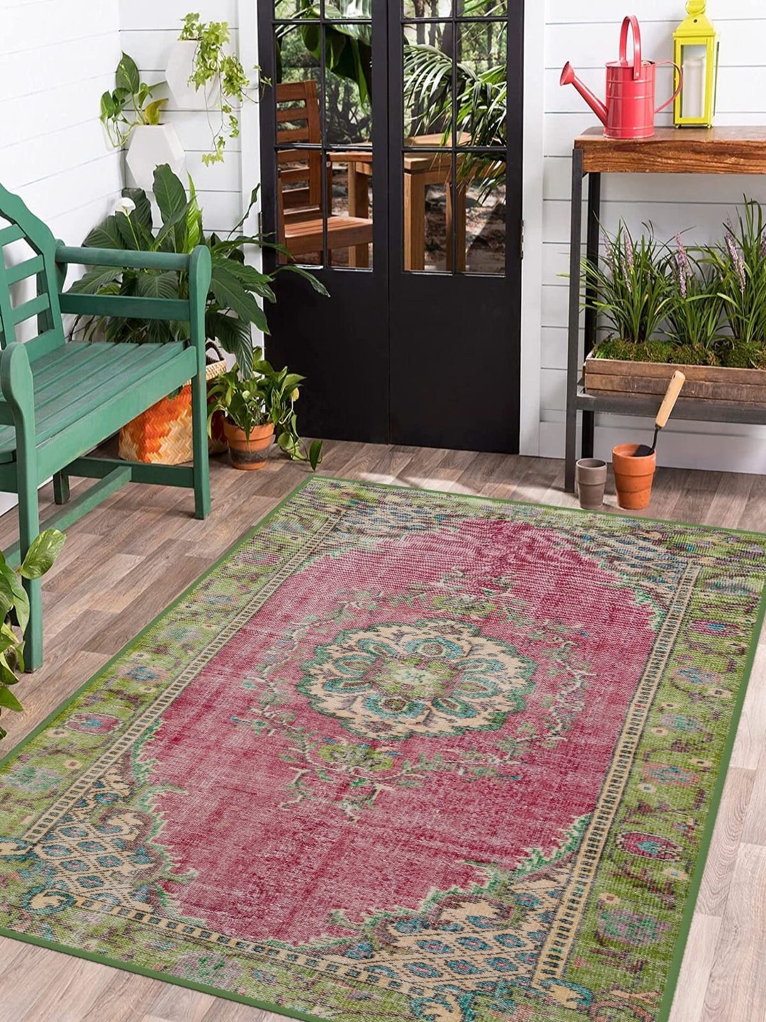 Turkish Pink/green Area Rug, Ethnic Style Home Decor, Multi Size ...