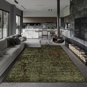 Luxury Green Area Rug, Multi Size, Ethnic Style Rugs for Living Room ...