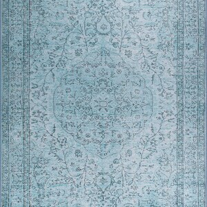 Light Blue Turkish Rug, Great Sky Blue Color, Large Bedroom Rug, Cotton ...