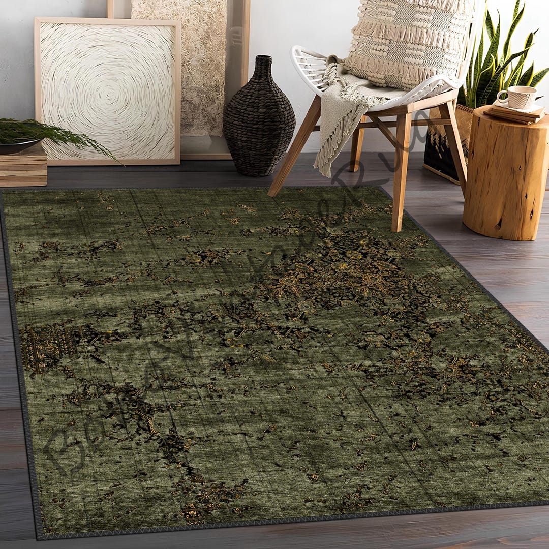 Luxury Green Area Rug, Multi Size, Ethnic Style Rugs for Living Room ...