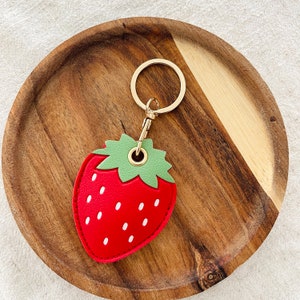 PU Leather Fruit Air Tag Key Ring-cute Key Fob Holder-key Pocket-car ...