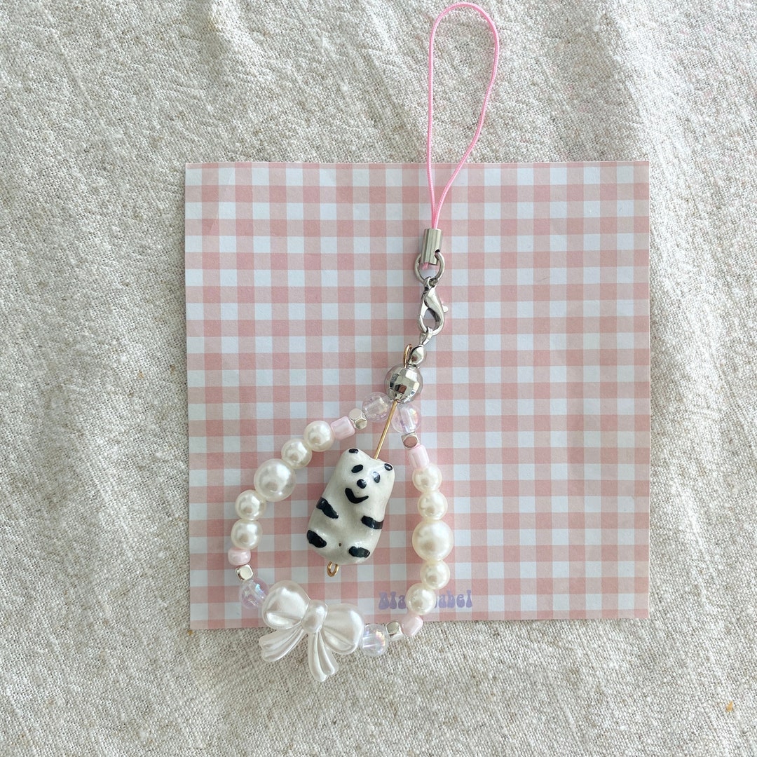 Disco Panda Charm-handmade Pastel Pink Panda Key Charm-dreamy Key Charm ...