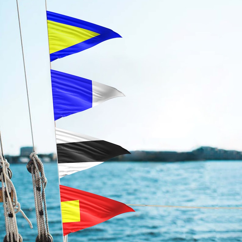 1, 2, 3, 4 Substitute, Nautical Signal Flags for Boating and Sailing ...