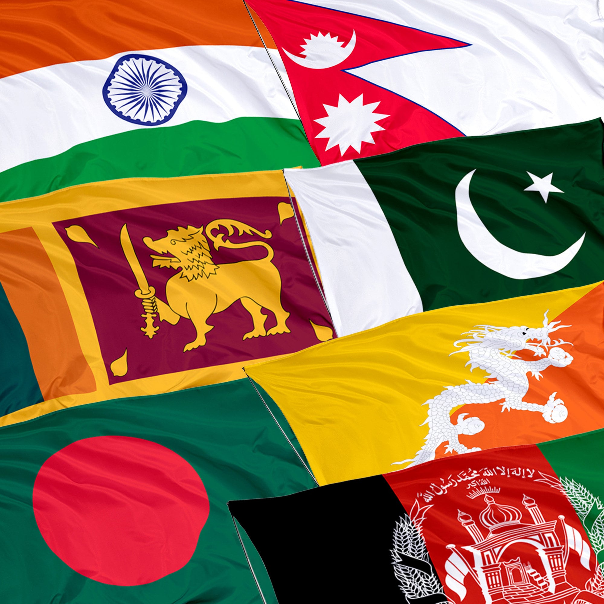 National Flags of Asian Countries: Afghanistan, Bangladesh, Bhutan ...