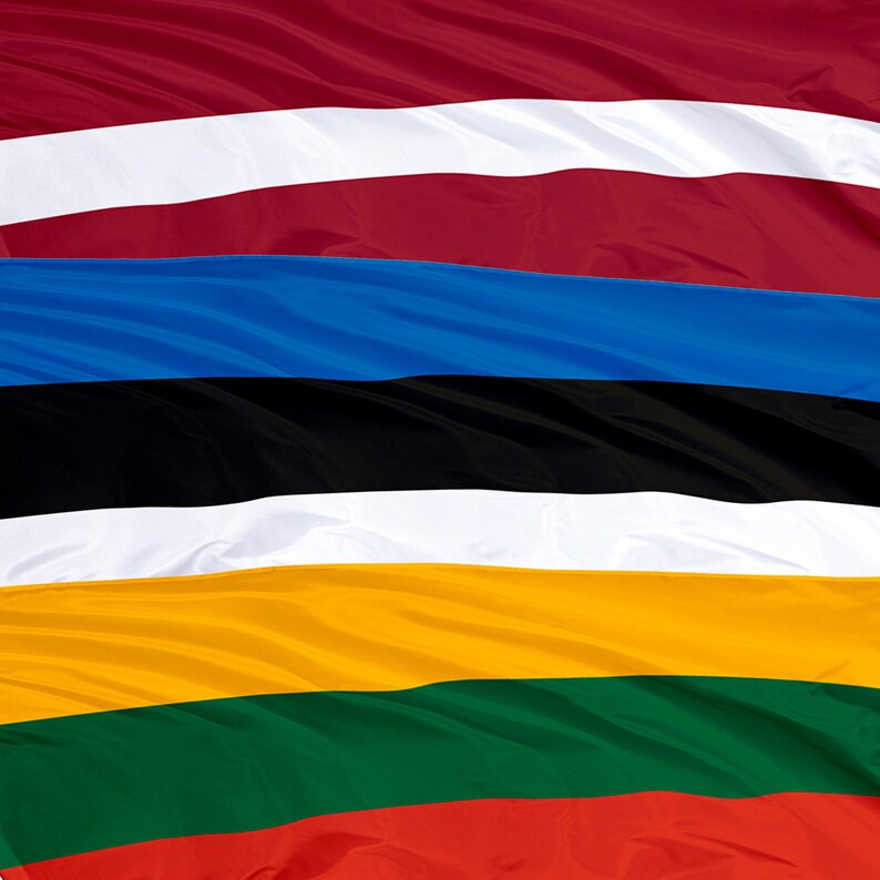 National Flags of the Baltic States, Europe: Latvia, Lithuania, Estonia ...