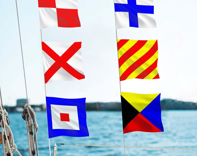Maritime Signal Flags Wall Art Printable Nautical Alphabet Signal Flags ...