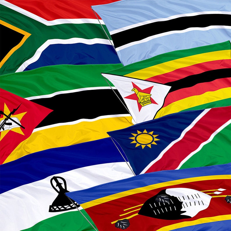 National Flags of African Countries: Botswana, Zimbabwe, Lesotho ...