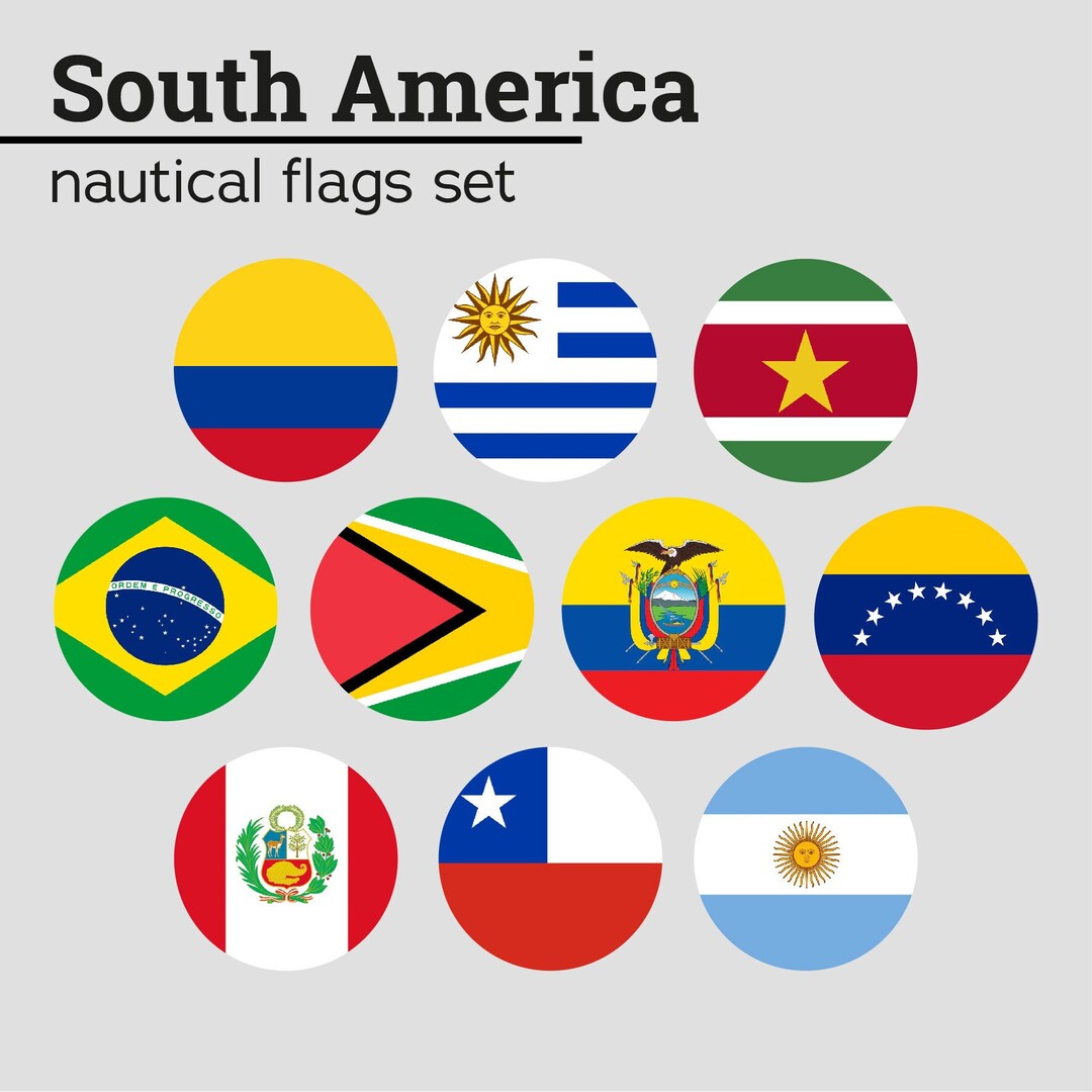 Nautical Flag SET of South America Countries, Maritime Signal Code ...