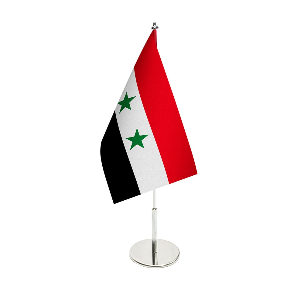 Table Flags of Asian Countries, Metallic Table Stand, Chromed Desk Flag ...