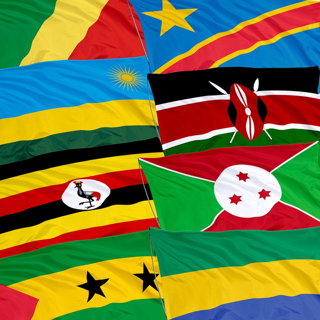 National Flags of African Countries: Kenya, Rwanda, Burundi, Uganda, DR ...