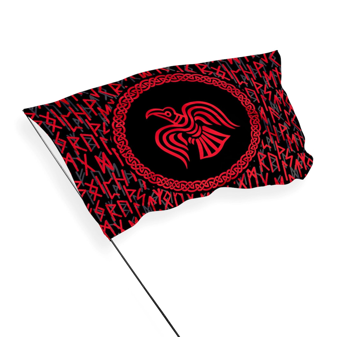 Nordic Raven Banner, Scandinavian Odin Viking Flag, Norse Raven Flag ...