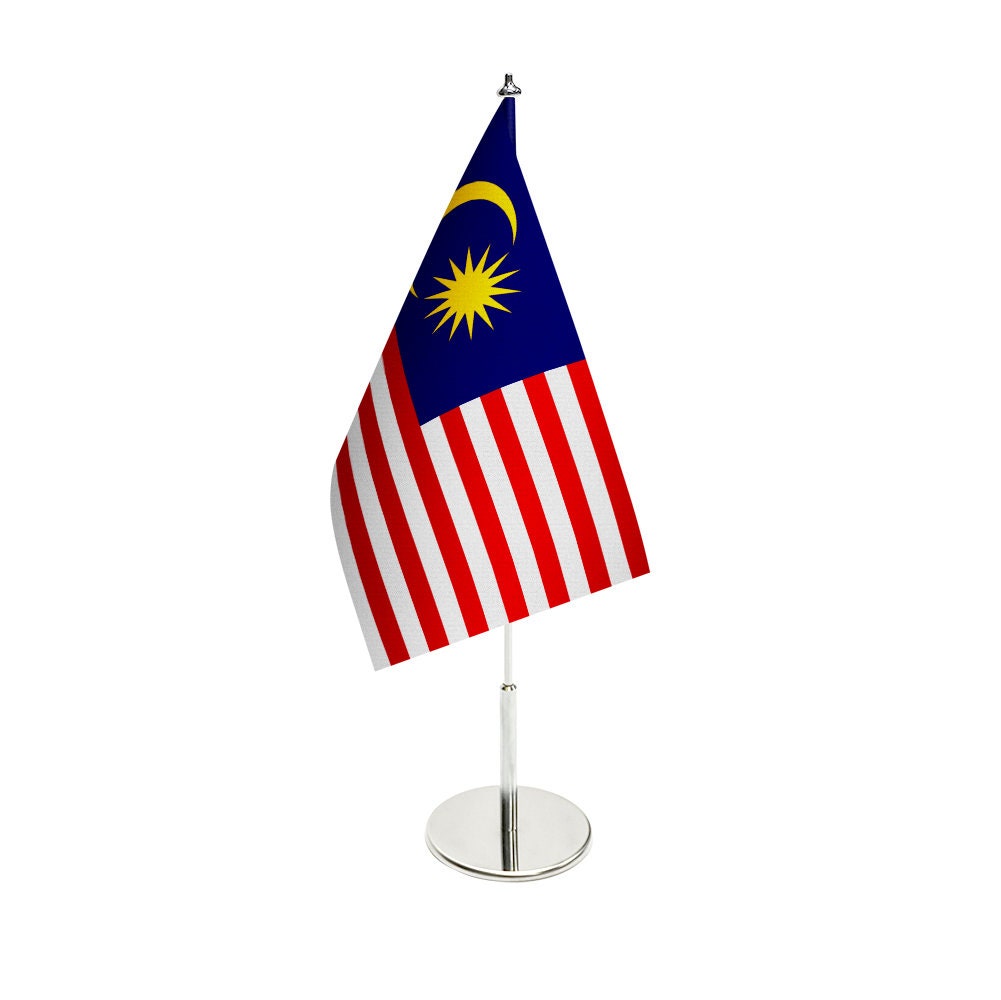 Table Flags of Asia, Metallic Table Stand, Chromed Desk Flag Holder ...