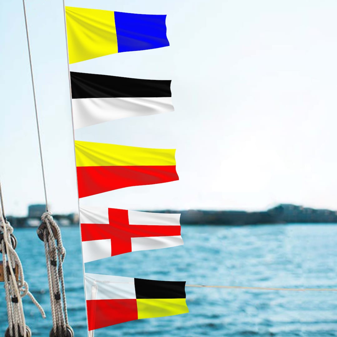 Nautical Numbers 5 9, Signal Flags for Boating and Sailing, Numerical ...