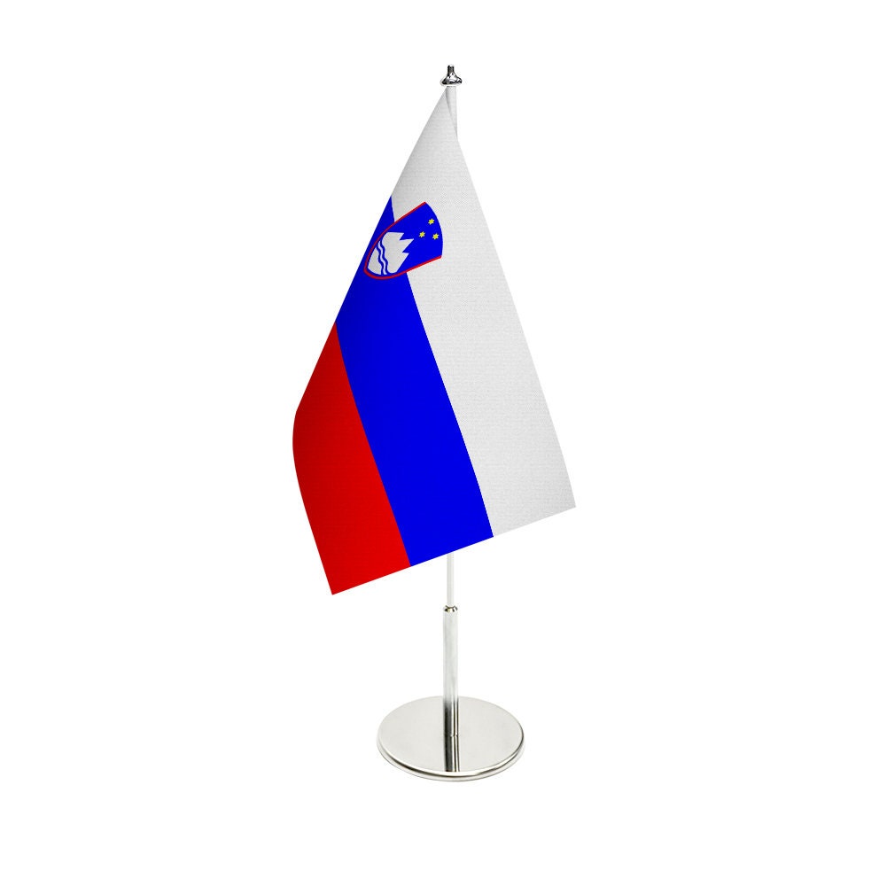 Table Flags of Europe, Metallic Table Stand, Chromed Desk Flag Holder ...