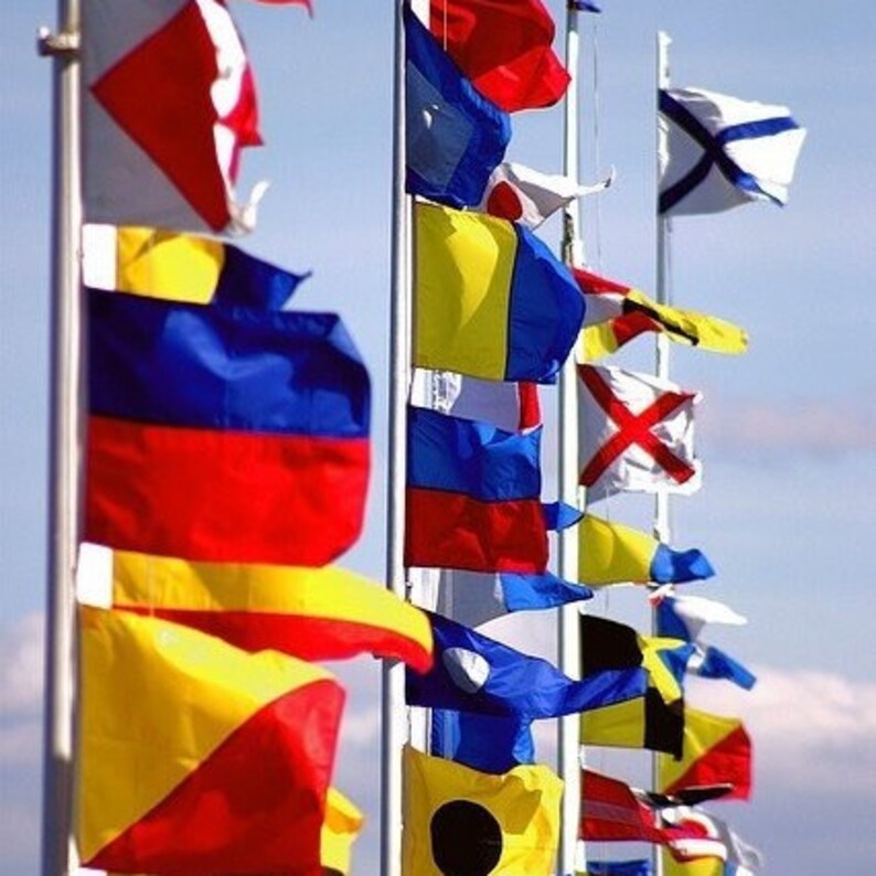 Nautical Letters A - E, Maritime Flags for Boating and Sailing ...