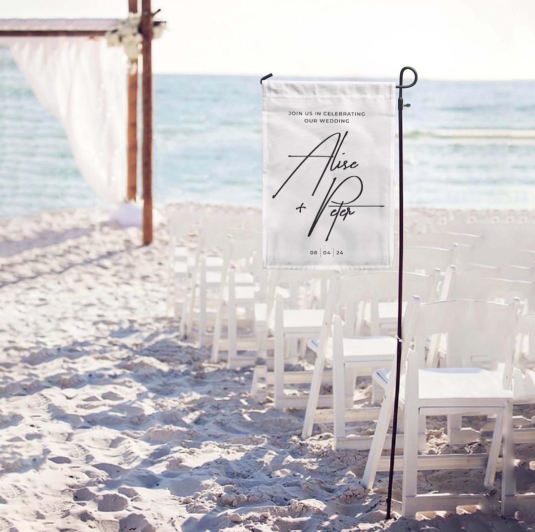 Custom Wedding Garden Flag, Personalized Names & Date, Outdoor Decor ...