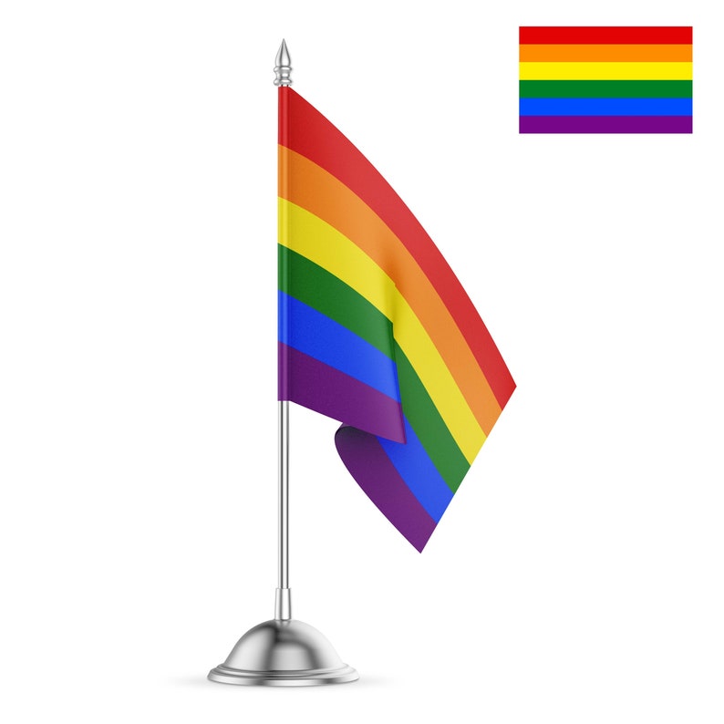 Lgbtq Pride Flag Rainbow Flag Lgbtq Table Flag Etsy