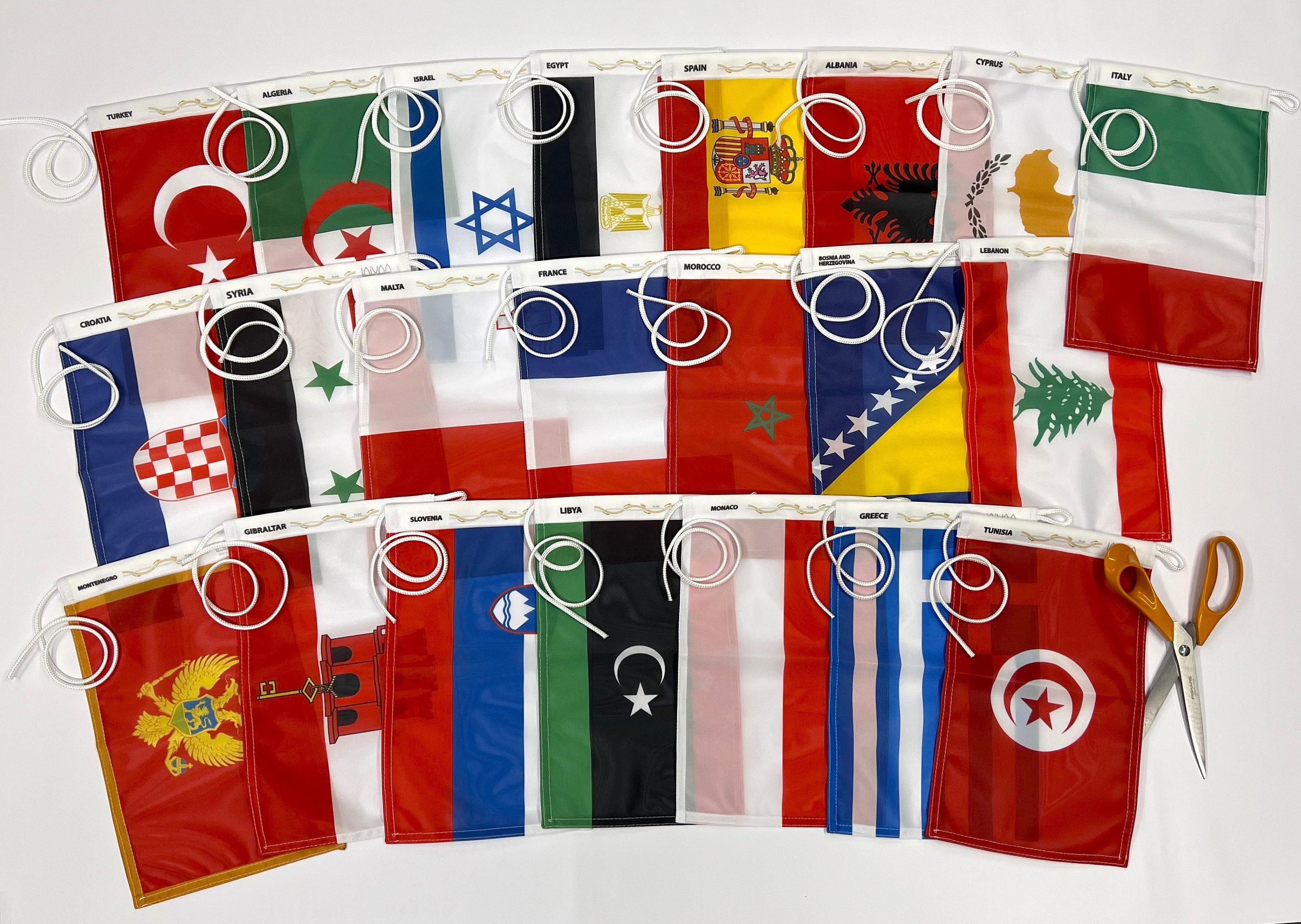 Nautical Flags SET of Mediterranean Sea Countries, Maritime Signal Code ...
