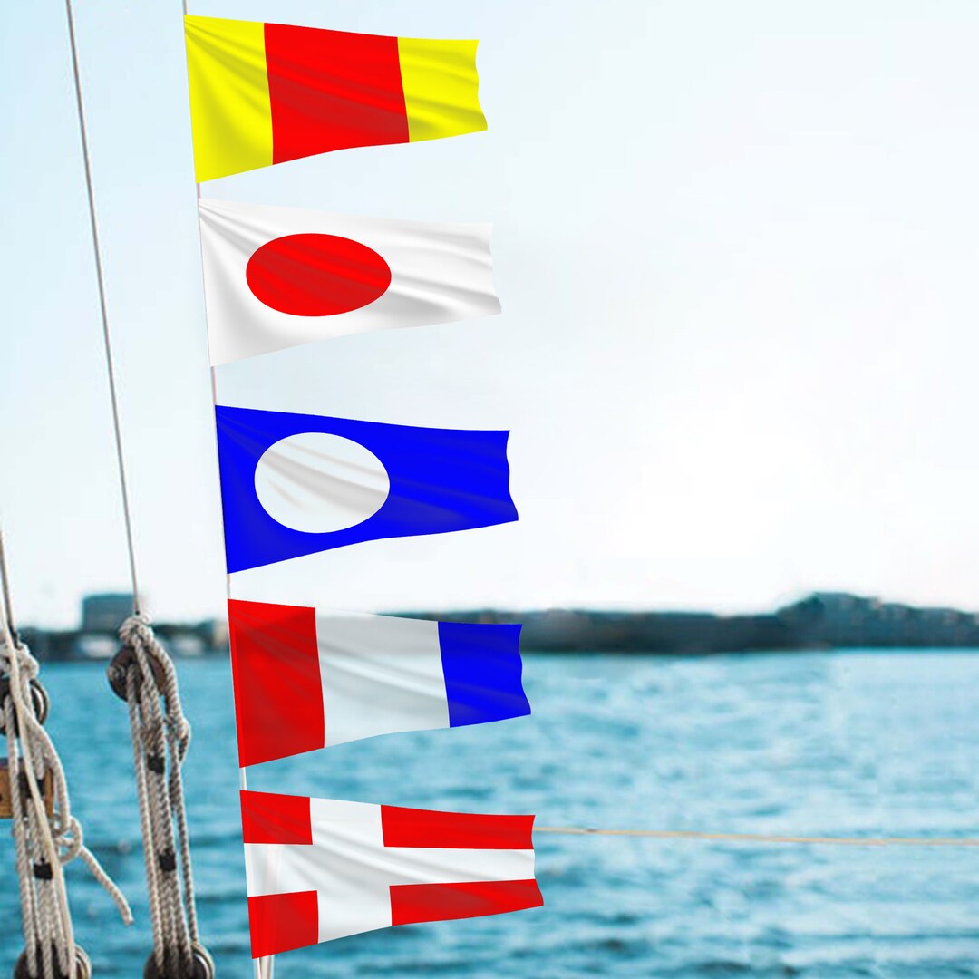 Nautical Numbers 0 4, Signal Flags for Boating and Sailing, Numerical ...