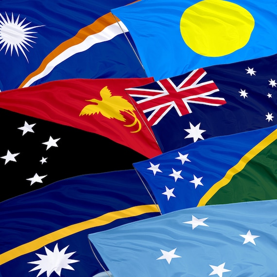 Oceania Flags Flags Of Oceania Countries In Original Colors.